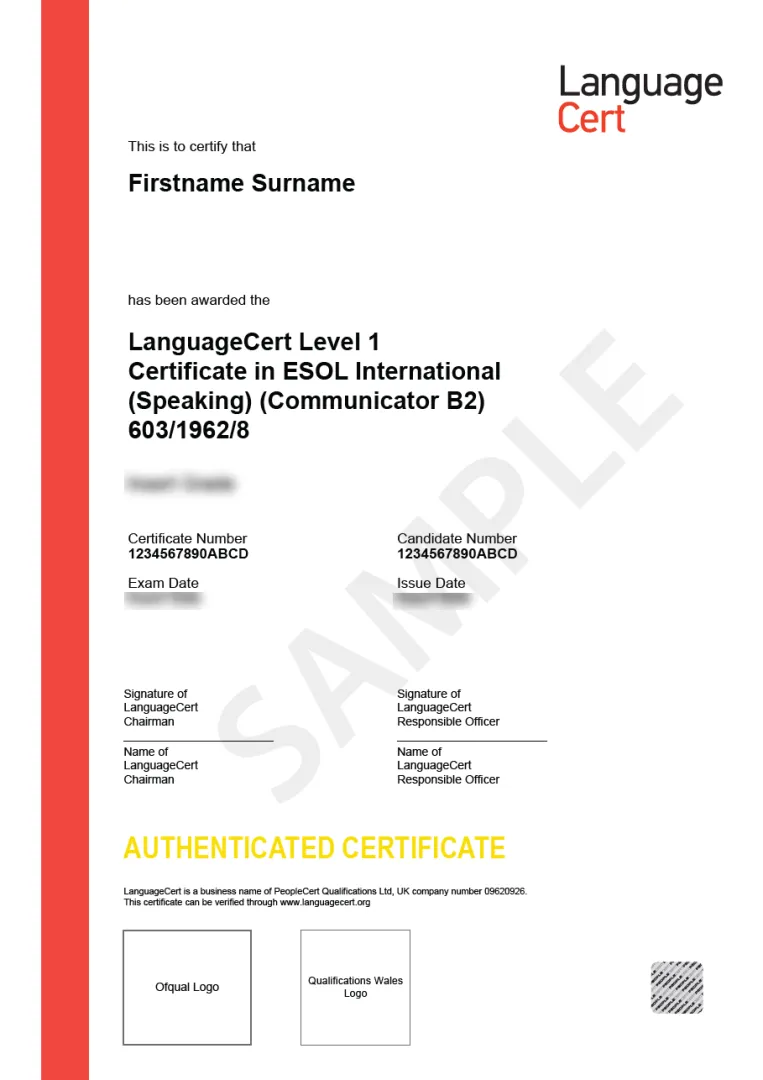 LanguageCert International ESOL B2 (Communicator) | Uczelnia Łazarskiego